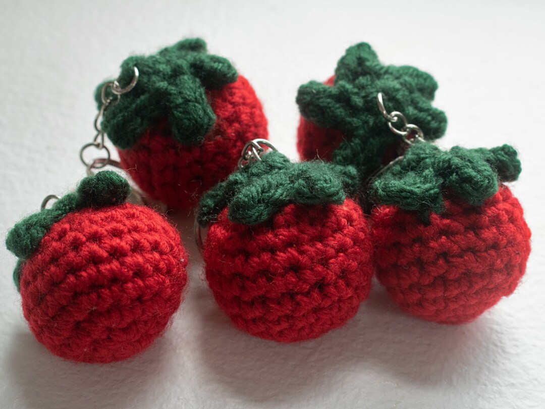 Tomato Crochet Keychains - Etsy