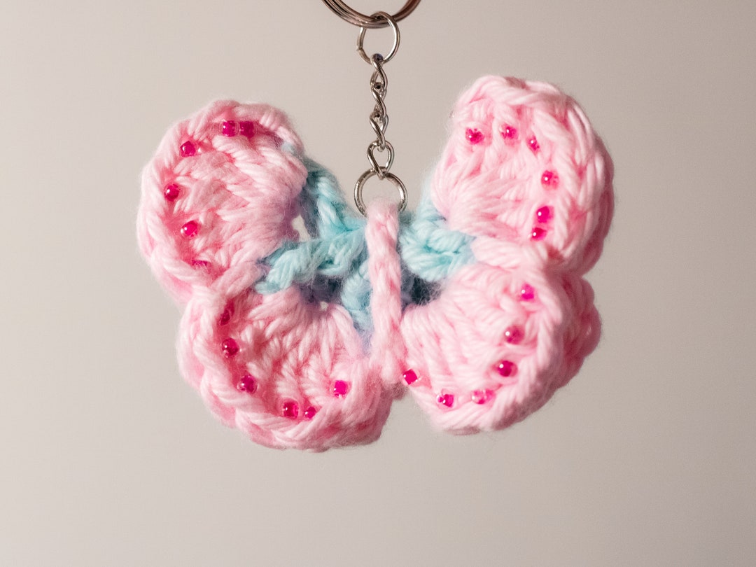 Butterfly Pink and Blue Keychain (lover Inspired) - Etsy