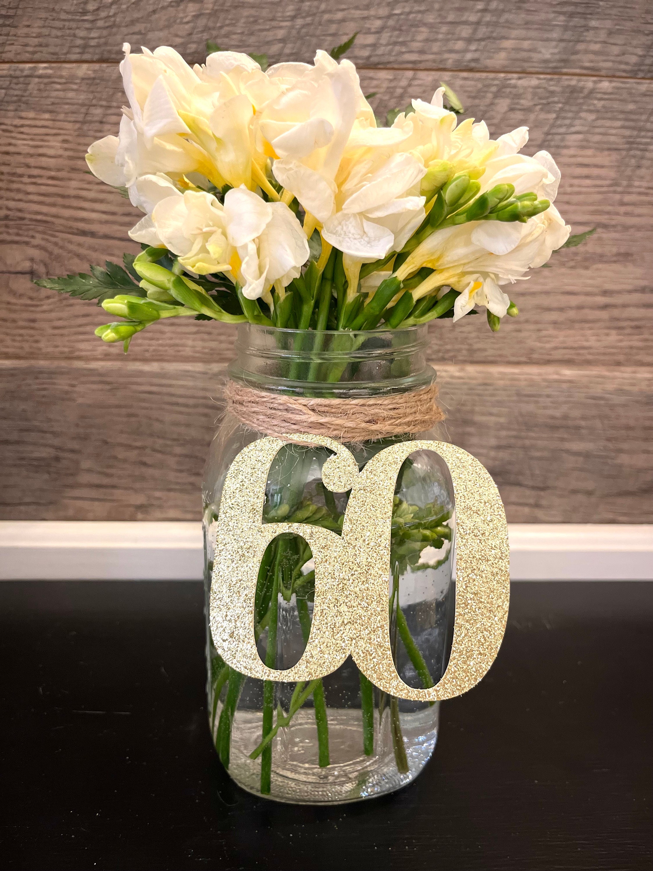 60th Birthday Party Decor, Age Birthday Party Decor, Mason Jar ...