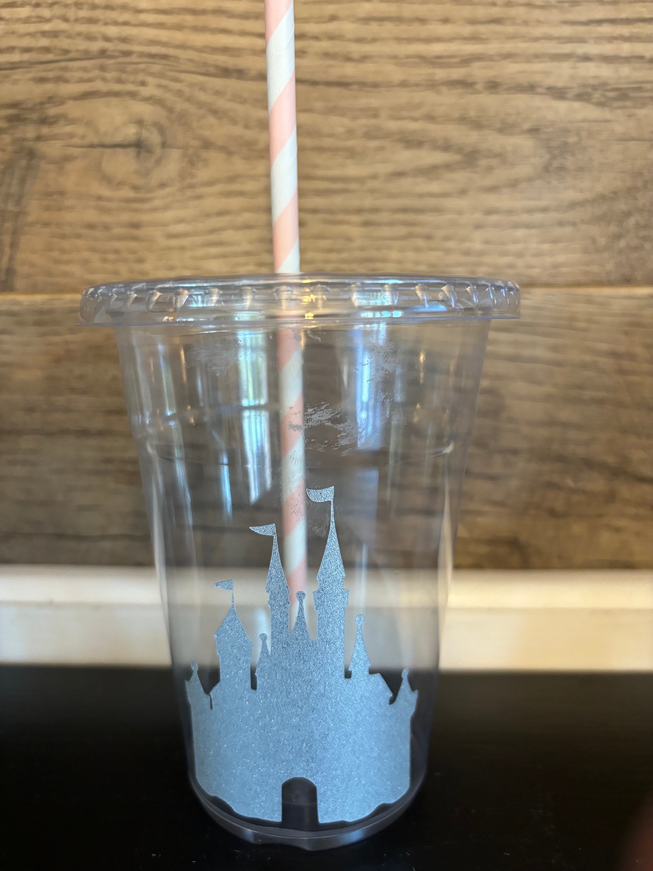 Princess Castle Party Cups With Lids & Straws – 16 Oz Clear Plastic ...