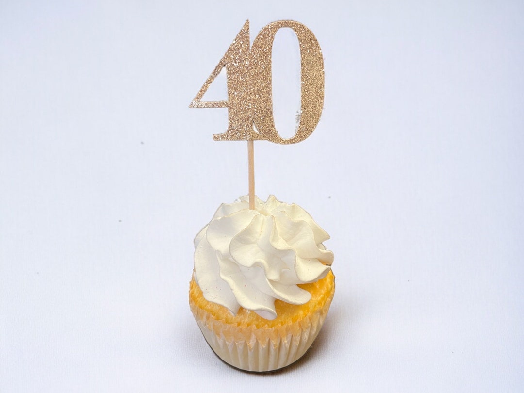 40th Birthday Party Decor, Age Birthday Party Decor, Cupcake Toppers ...