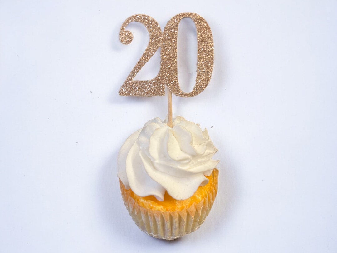 20th Birthday Party Decor, Age Birthday Party Decor, Cupcake Toppers ...
