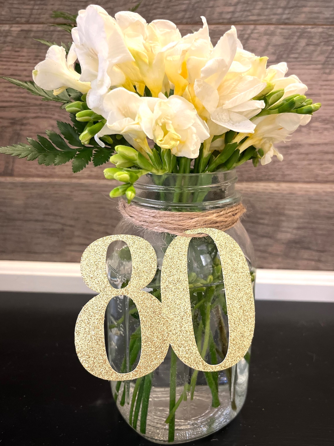 Glitter Number 80 Cutout – 80th Birthday Vase Tag – Milestone Party ...