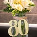 Glitter Number 80 Cutout – 80th Birthday Vase Tag – Milestone Party ...