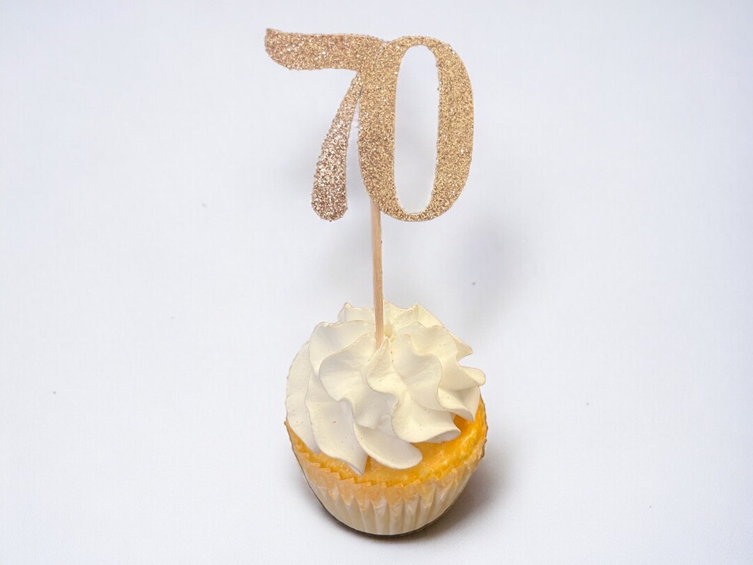 70th Birthday Party Decor, Age Birthday Party Decor, Cupcake Toppers ...