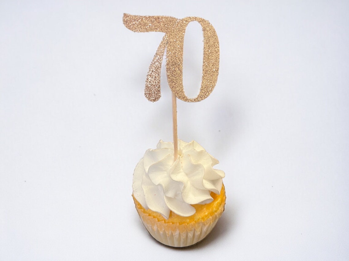 70th Birthday Party Decor, Age Birthday Party Decor, Cupcake Toppers ...