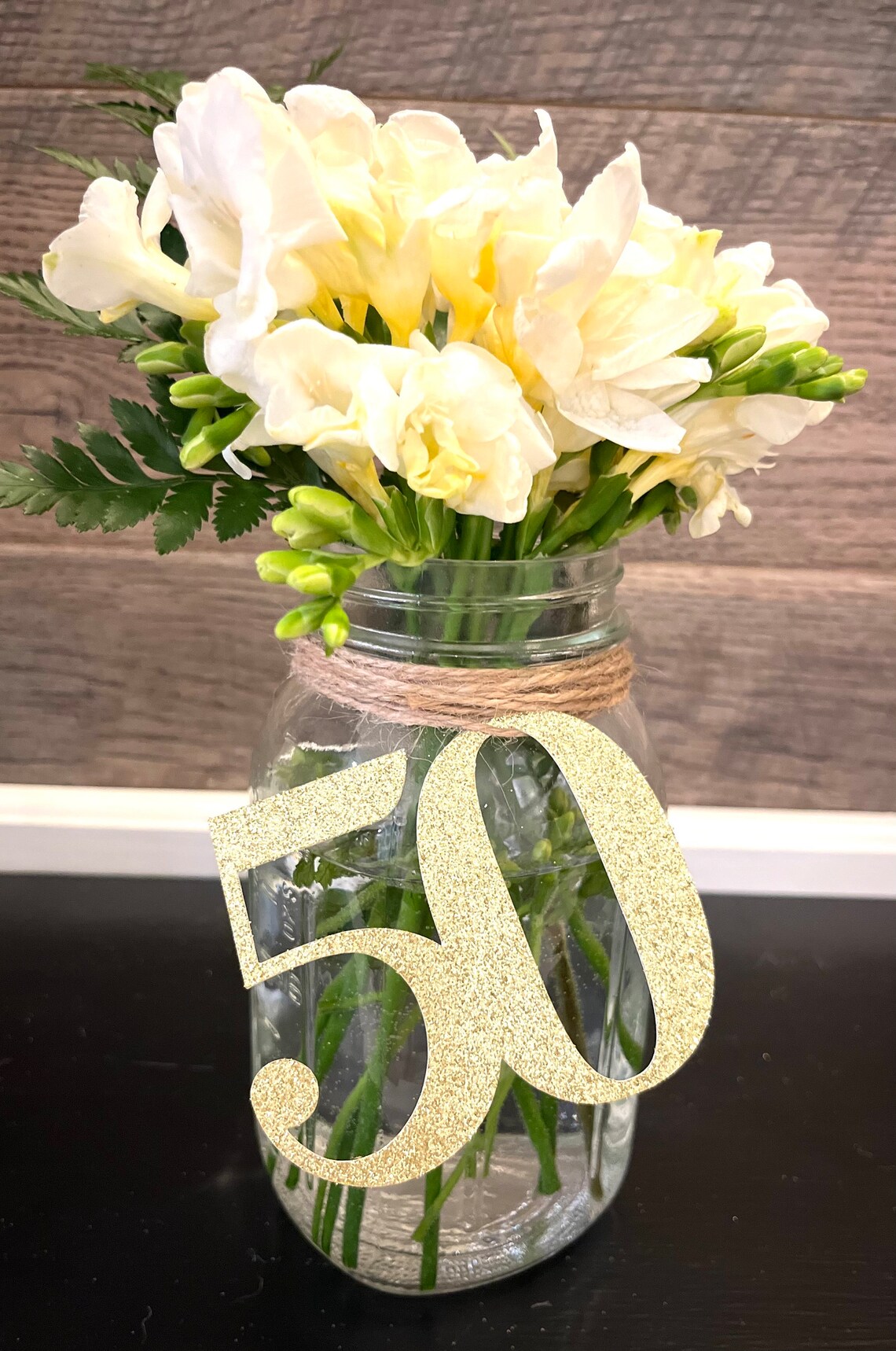 Glitter Number 50 Cutout – 50th Birthday Vase Tag – Milestone Party ...