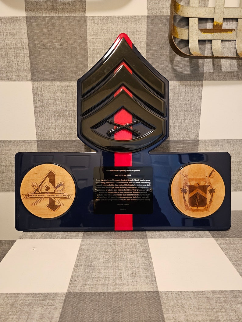 USMC Rank Plaque | Custom Marine Corps Rank Insignia Plaque | Military ...