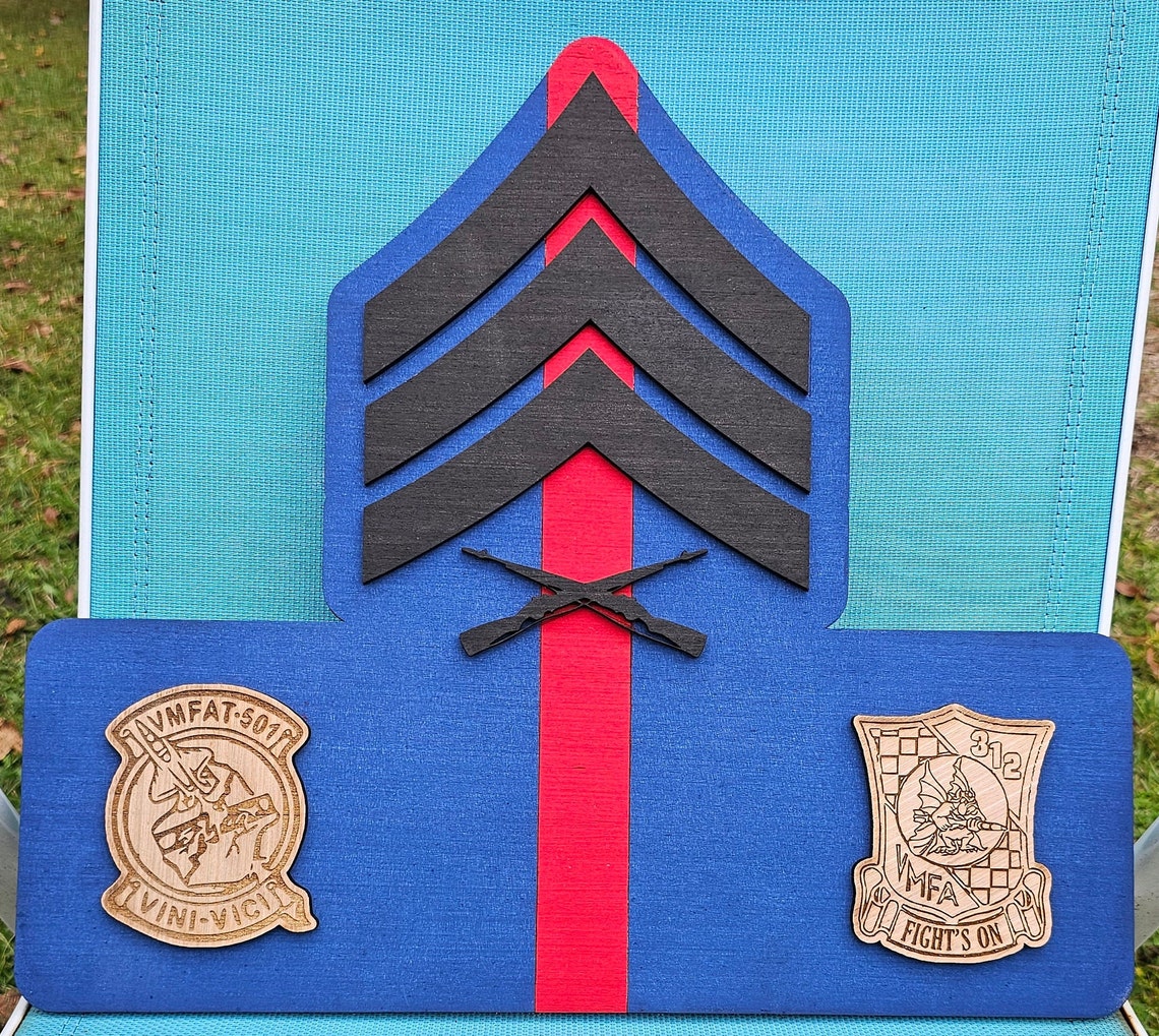 USMC Rank Plaque | Custom Marine Corps Rank Insignia Plaque | Military ...