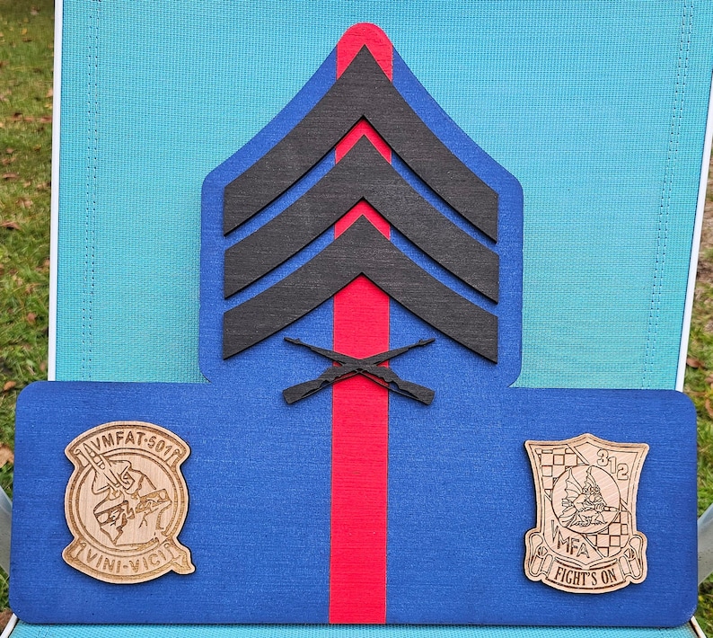 USMC Rank Plaque | Custom Marine Corps Rank Insignia Plaque | Military ...