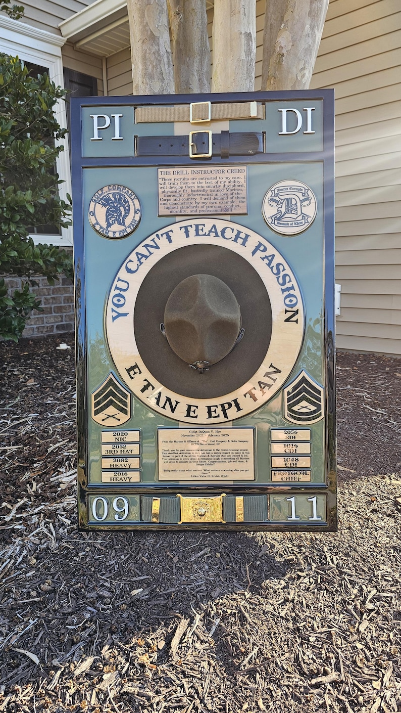 USMC Drill Instructor Plaque | Marine Corps DI Hat Plaque | USMC Di End ...