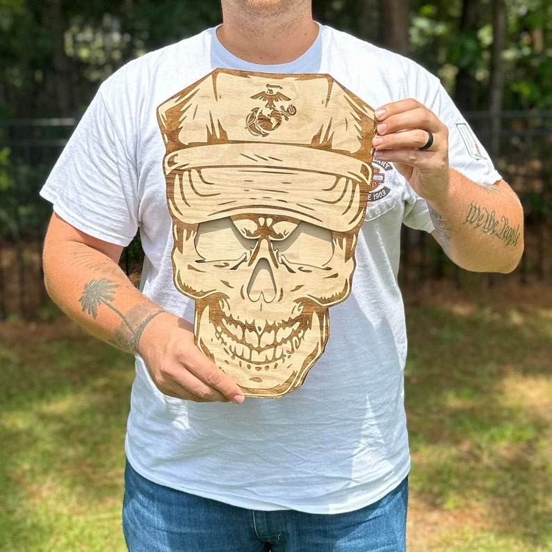 16" Military Award Plaque | USMC Skull Wall Plaque | EAS/PCS Gift ...