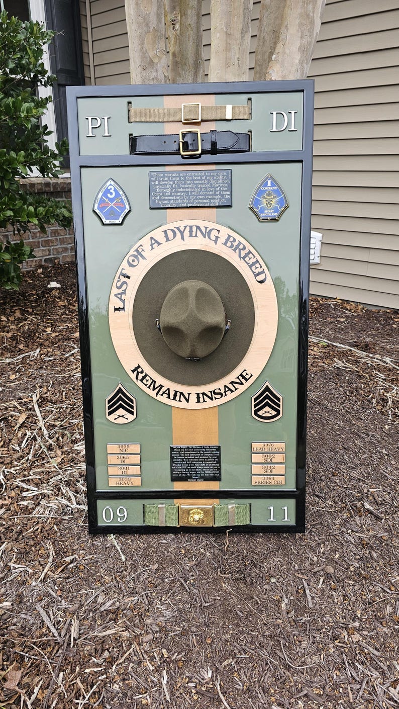 USMC Drill Instructor Plaque | Marine Corps DI Hat Plaque | USMC Di End ...