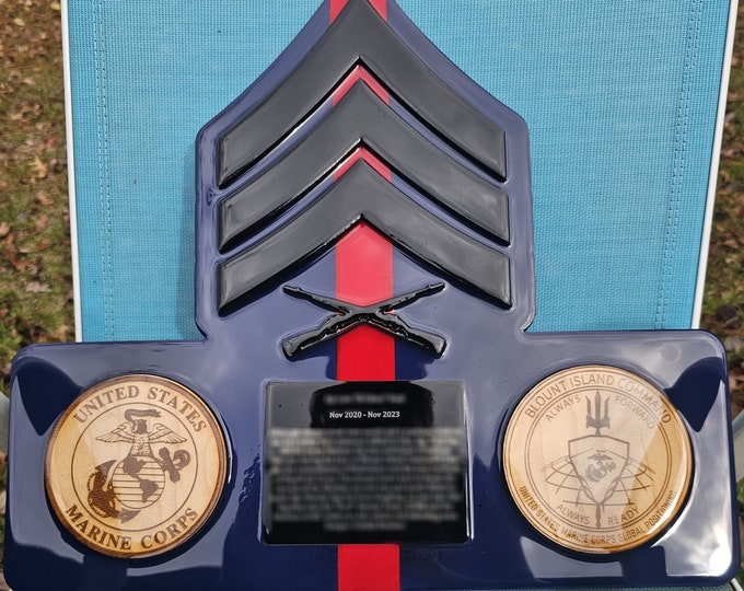 USMC Rank Plaque | Custom Marine Corps Rank Insignia Plaque | Military ...