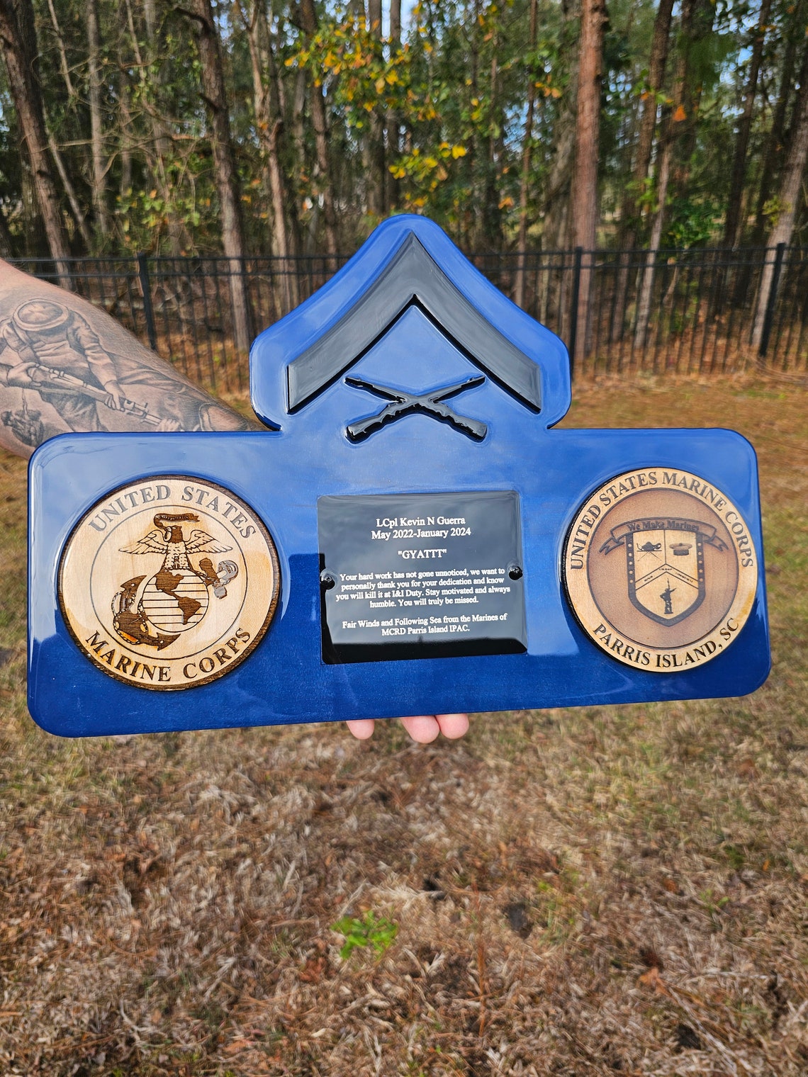 USMC Rank Plaque | Custom Marine Corps Rank Insignia Plaque | Military ...