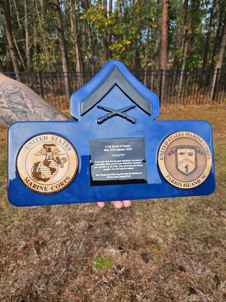 USMC Rank Plaque | Custom Marine Corps Rank Insignia Plaque | Military ...
