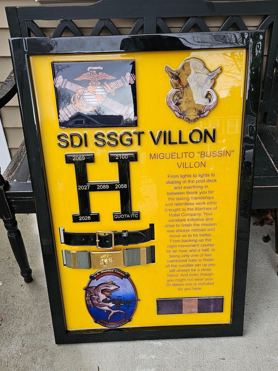 USMC Drill Instructor Plaque Marine Corps DI Hat Plaque USMC Di End of ...