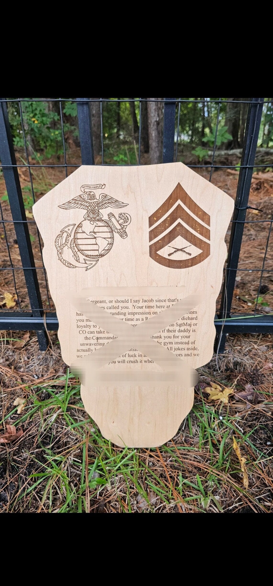 16" Military Award Plaque | USMC Skull Wall Plaque | EAS/PCS Gift ...