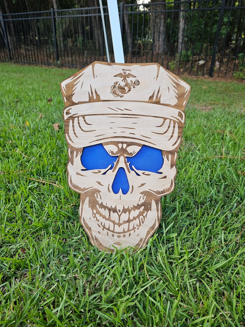 16" Military Award Plaque | USMC Skull Wall Plaque | EAS/PCS Gift ...