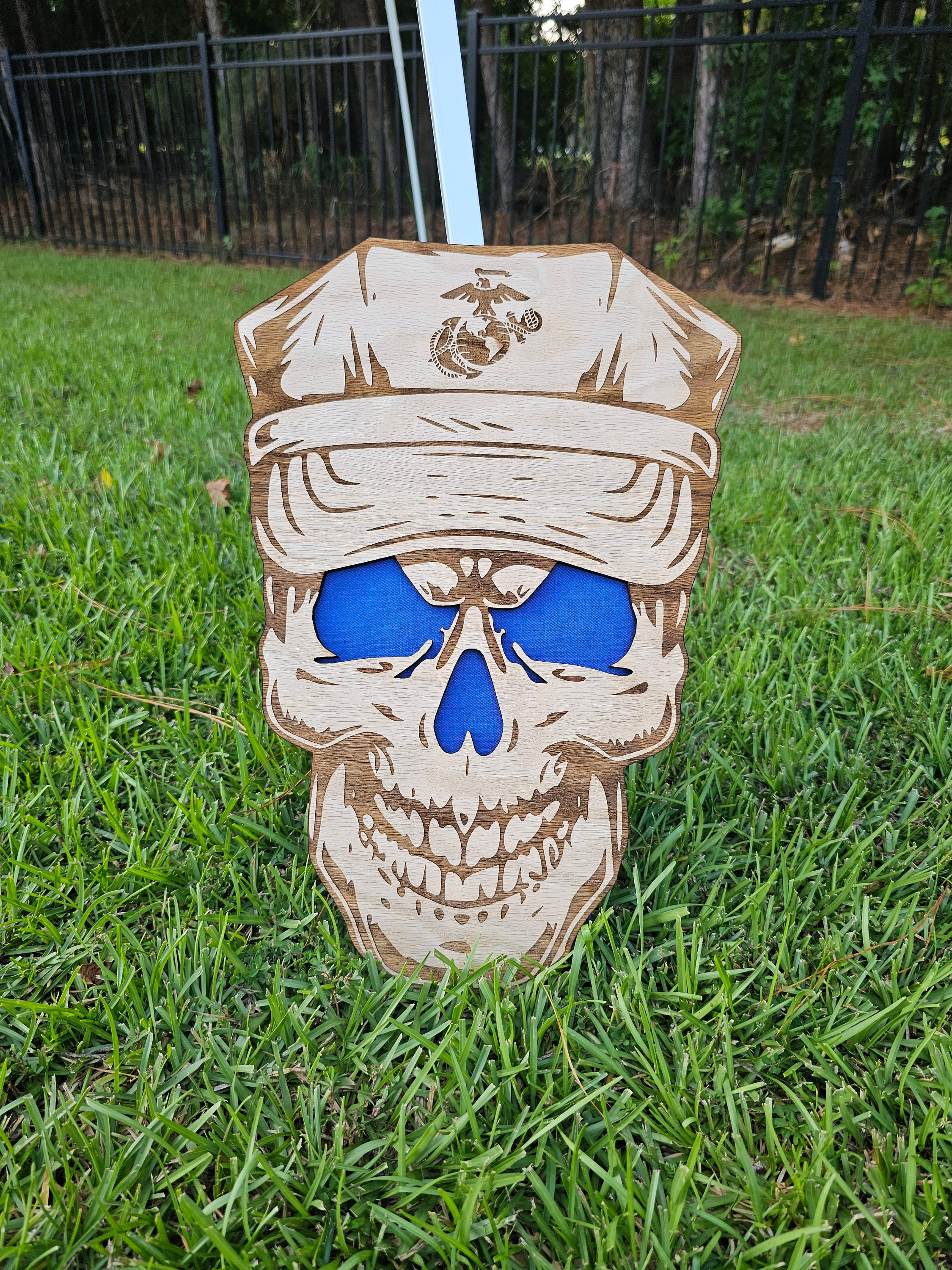 16" Military Award Plaque | USMC Skull Wall Plaque | EAS/PCS Gift ...