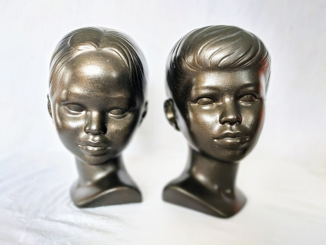 Vintage Mid-century Holland Head Bust Molds Girl & Boy Sculptural ...