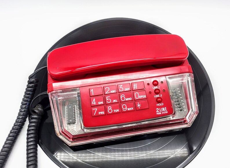 Vintage Red Desk Phone Curtis 2 Line Push Button Telephone - Etsy