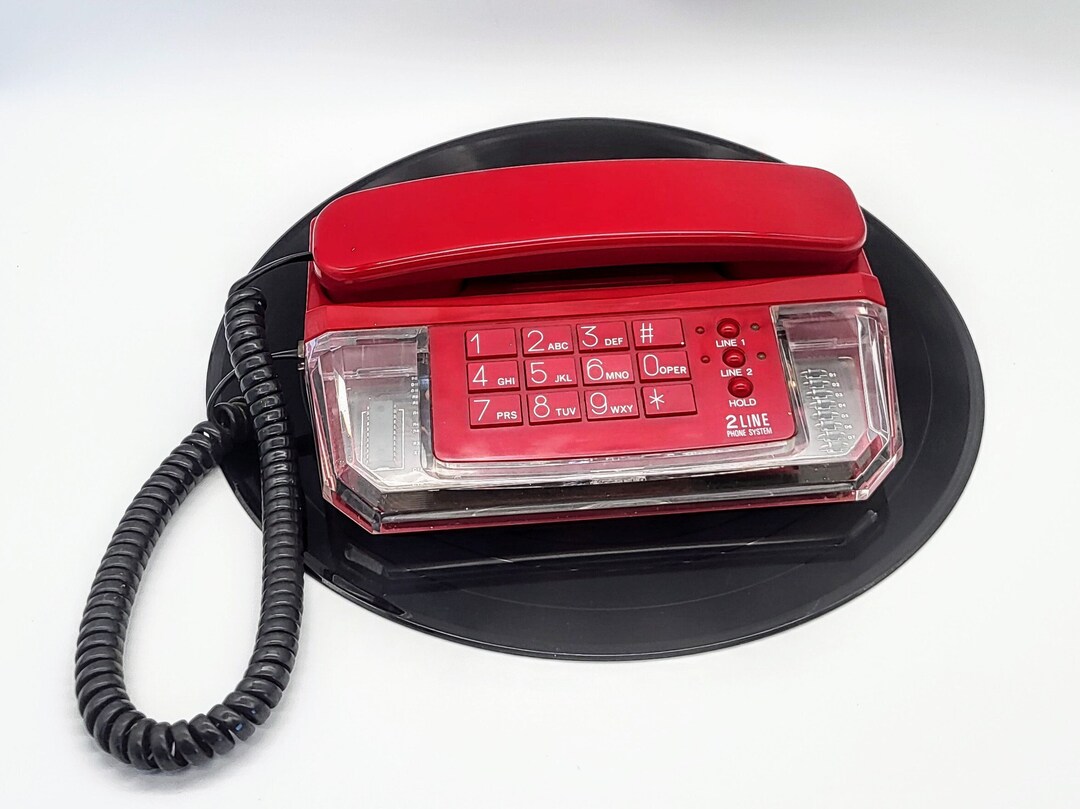 Vintage Red Desk Phone Curtis 2 Line Push Button Telephone - Etsy