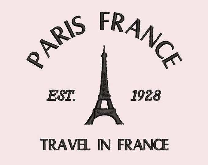Paris France Embroidery File - Etsy