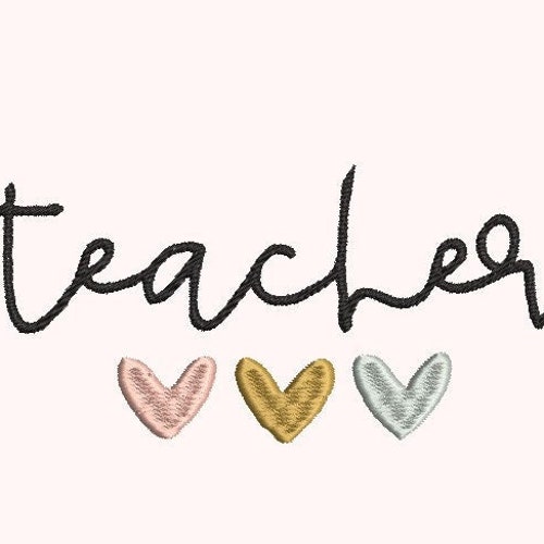 Teacher Embroidery File - Etsy