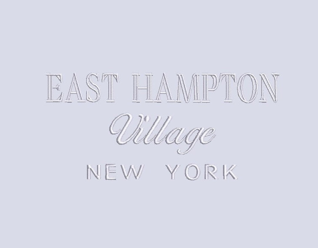 East Hampton Village New York Embroidery File - Etsy