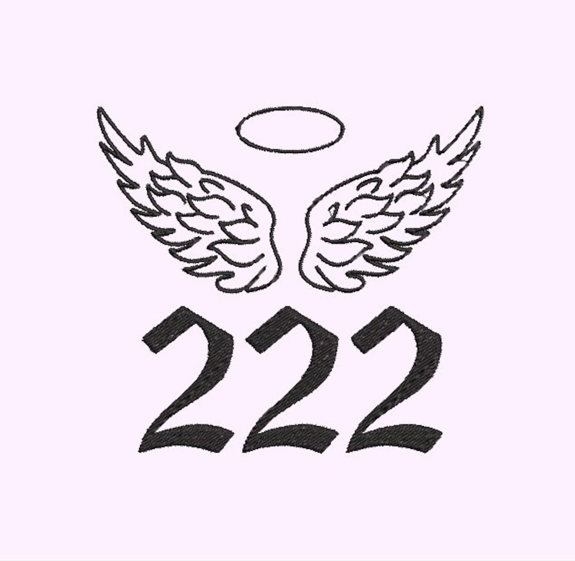 222 Angel Number Embroidery File - Etsy
