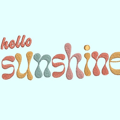 Hello Sunshine Embroidery Design. Two Sizes Included. Script - Etsy