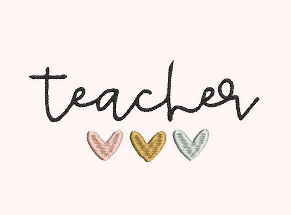 Teacher Embroidery File - Etsy
