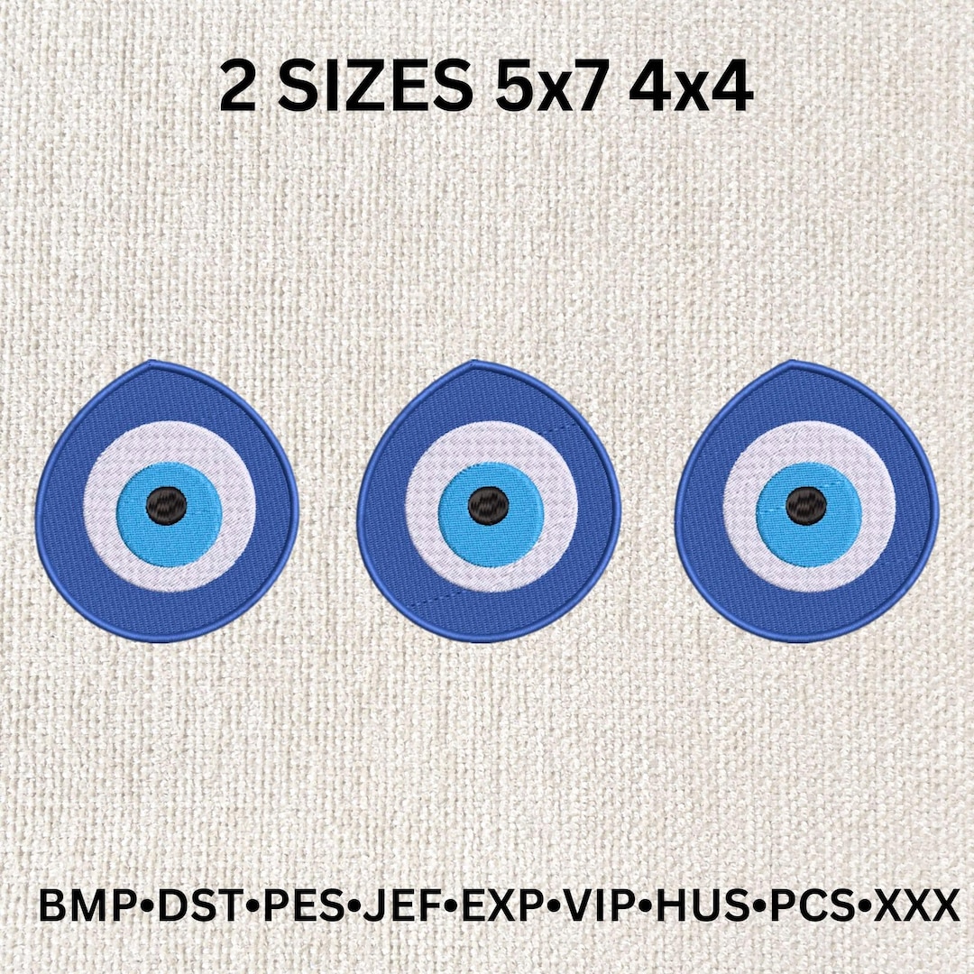 Evil Eye Embroidery Design: 5x7, 4x4 (digital Download) - Etsy
