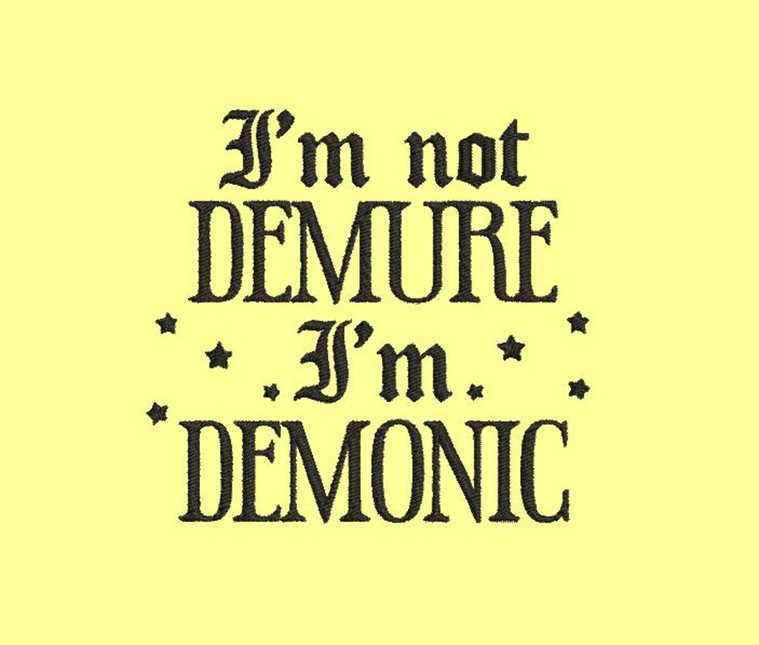 Demure Digital Embroidery File - Etsy
