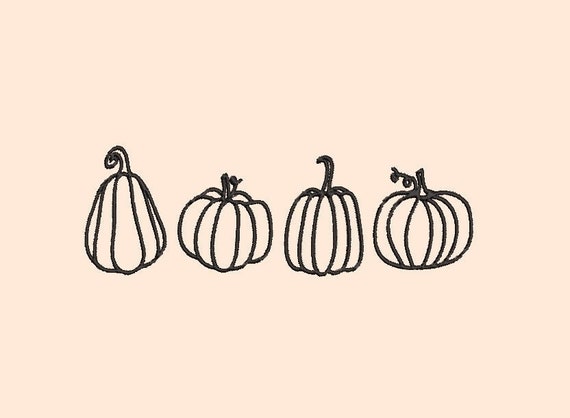 4 Pumpkins Embroidery File - Etsy