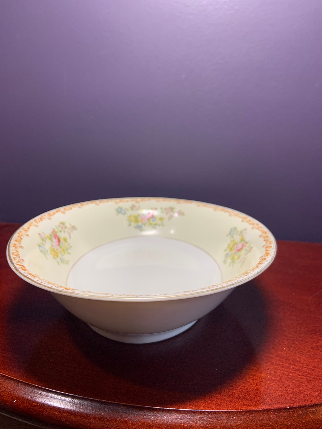 Kikusui China Serving Dish With Floral Pattern and Gold Trim. - Etsy