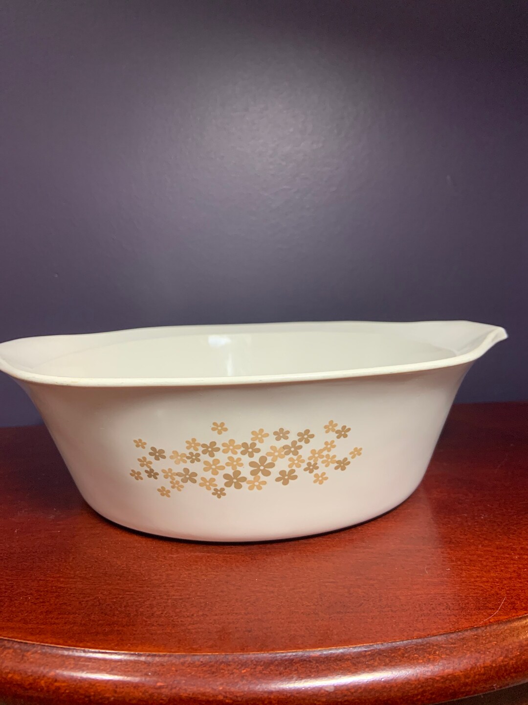 Vintage Libby 2 Quart Casserole Dish With Brown Daisies on 2 Sides - Etsy