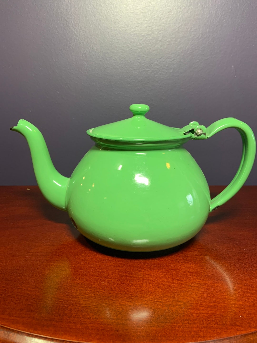 Vintage Green Enamelware Teapot, 4 Cups - Etsy