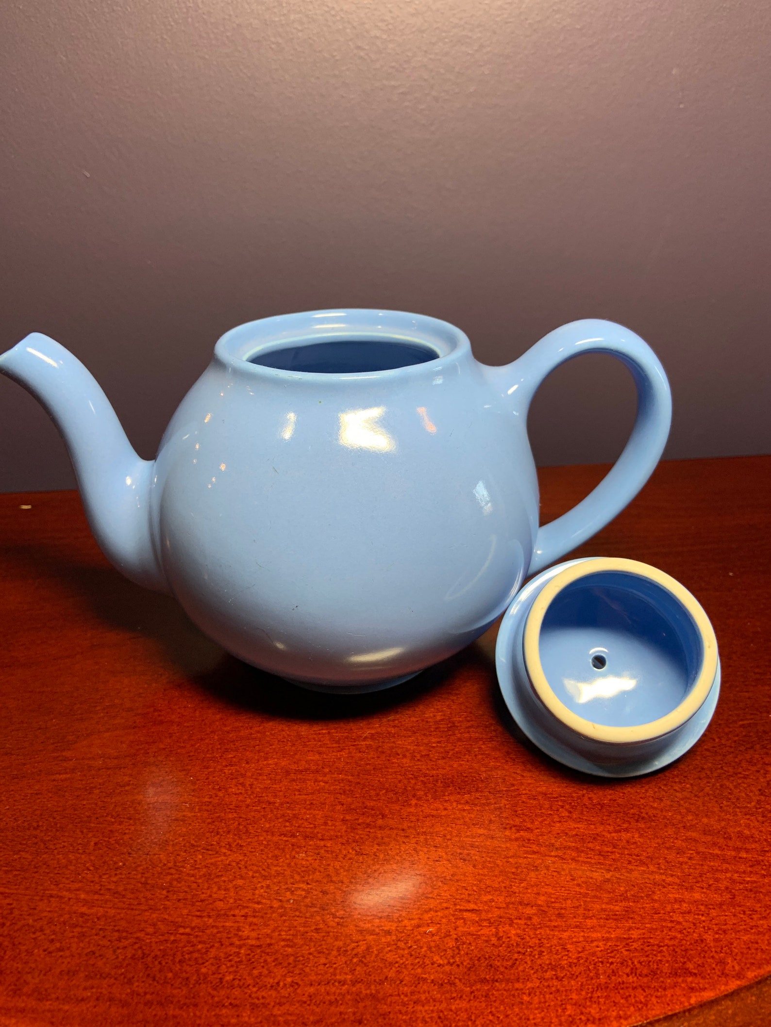 Vintage Cornflower Blue Lipton Teapot - Etsy
