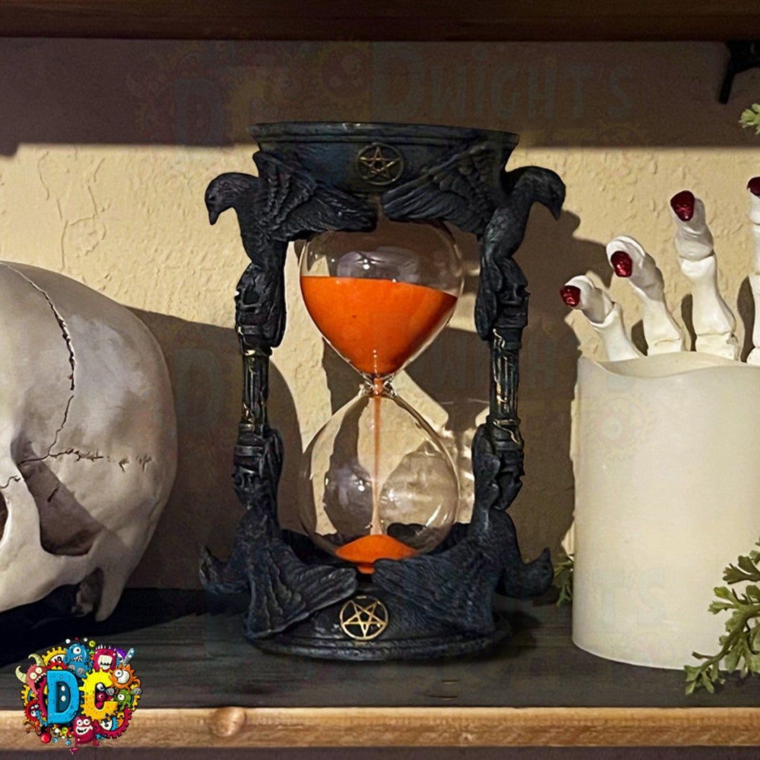 Raven Skeleton Sand Timer, Hourglass, Gothic Vampiric Undertones ...