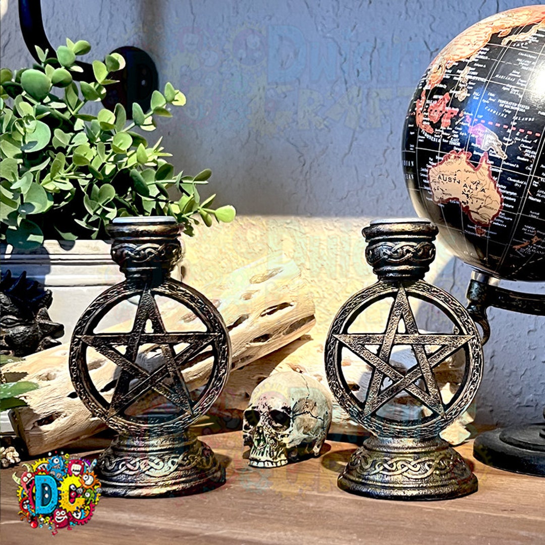Pentacle Candle Holder Set of 2 - Etsy