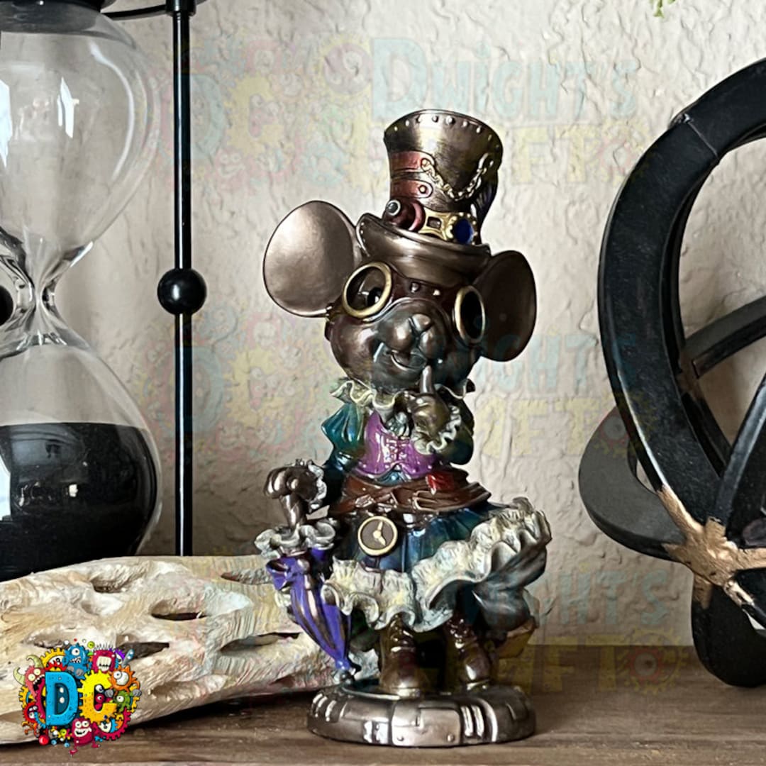 Steampunk Mouse Figurine, Statue, New Age, Cute and Whimsical, Parasol ...