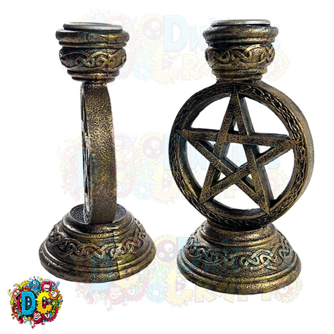 Pentacle Candle Holder Set of 2 - Etsy