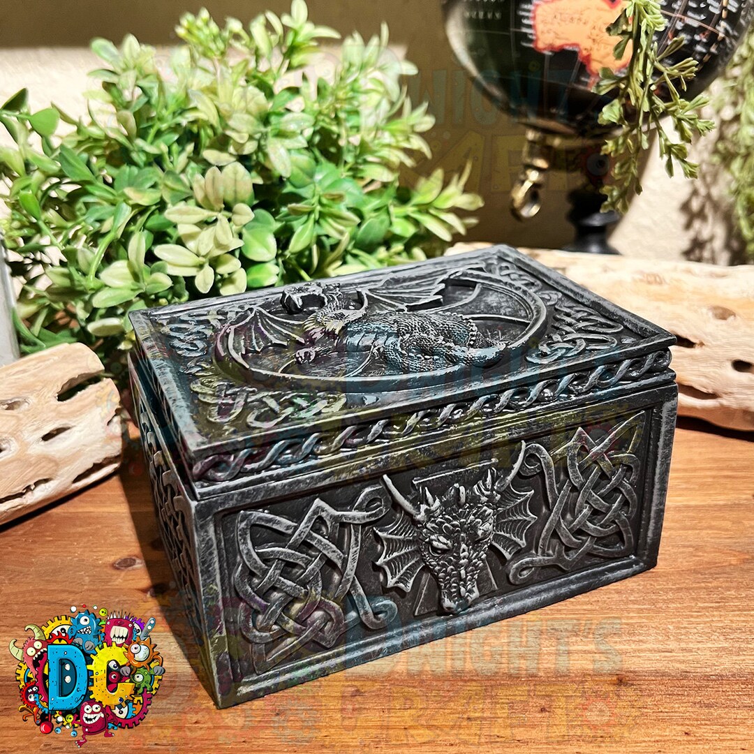 Celtic Dragon Jewelry Trinket Box - Etsy