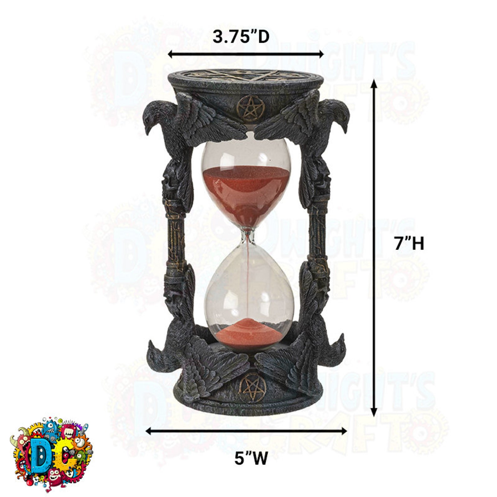Raven Skeleton Sand Timer, Hourglass, Gothic Vampiric Undertones ...