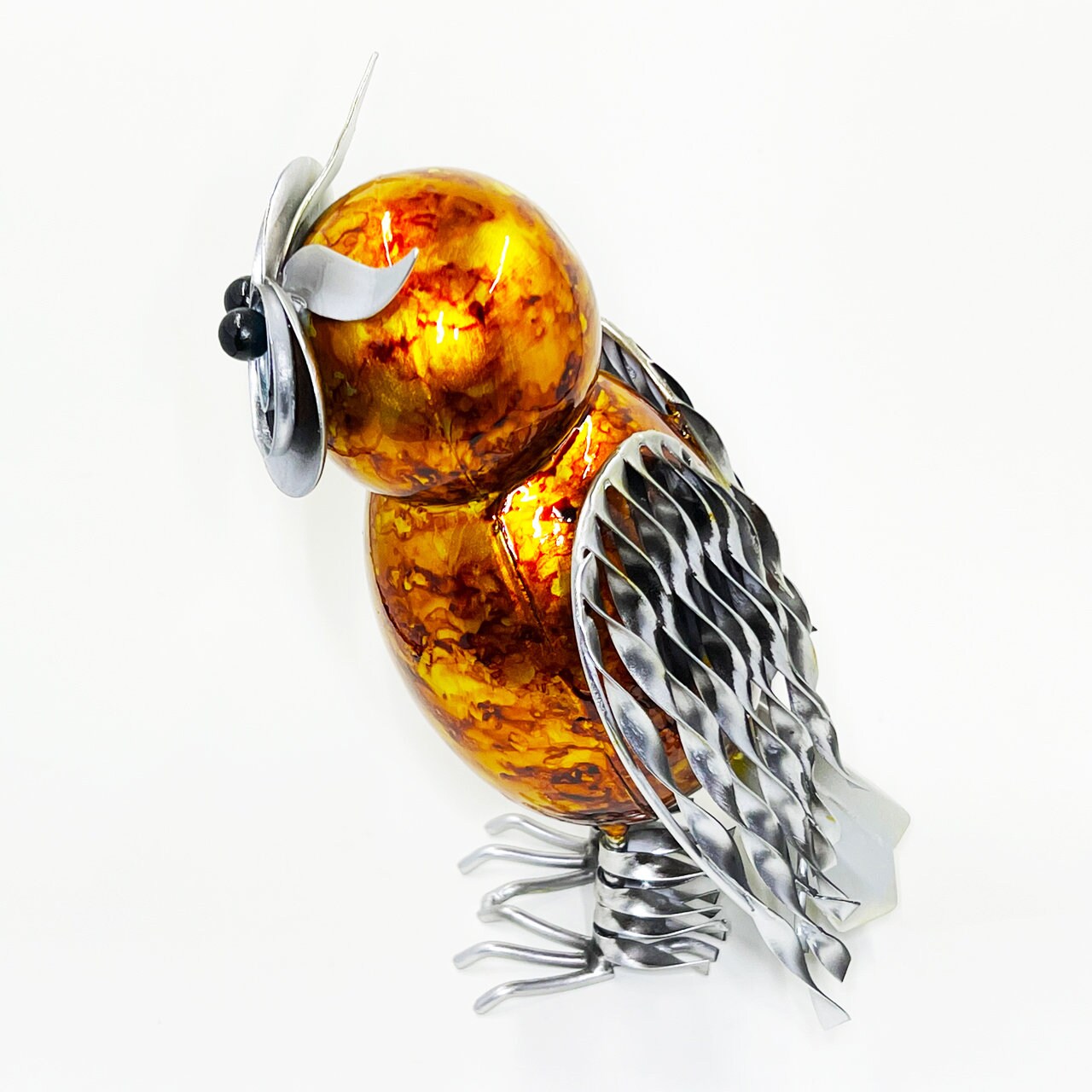 Colorful Metal Owl Figurine Metal Art What a HOOT - Etsy