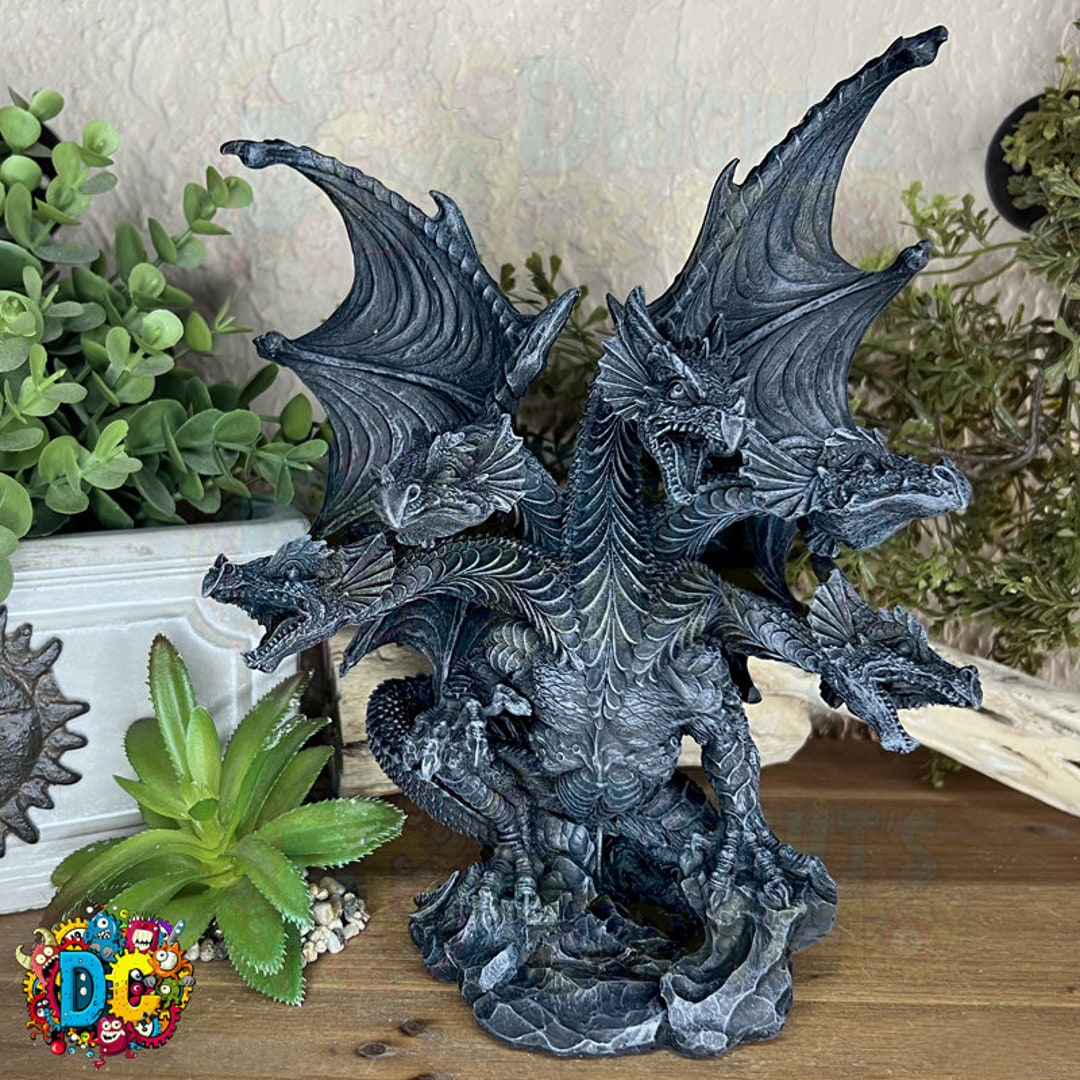 Dragon Statue, Figurine, Hydra Mythical Five Headed Beast, Home Decor ...