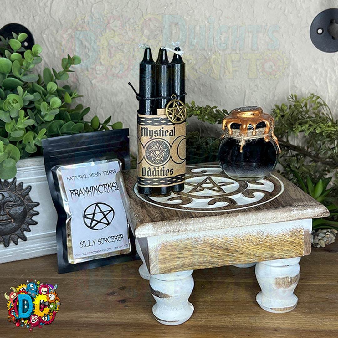 Wooden Altar Table, Rituals and Spells, Witch and Wizard, Wiccan ...