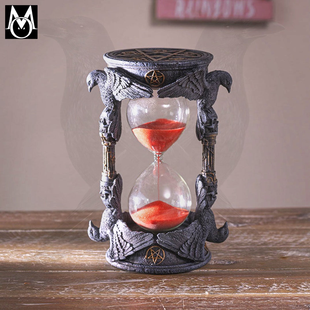 Raven Skeleton Sand Timer, Hourglass, Gothic Vampiric Undertones ...